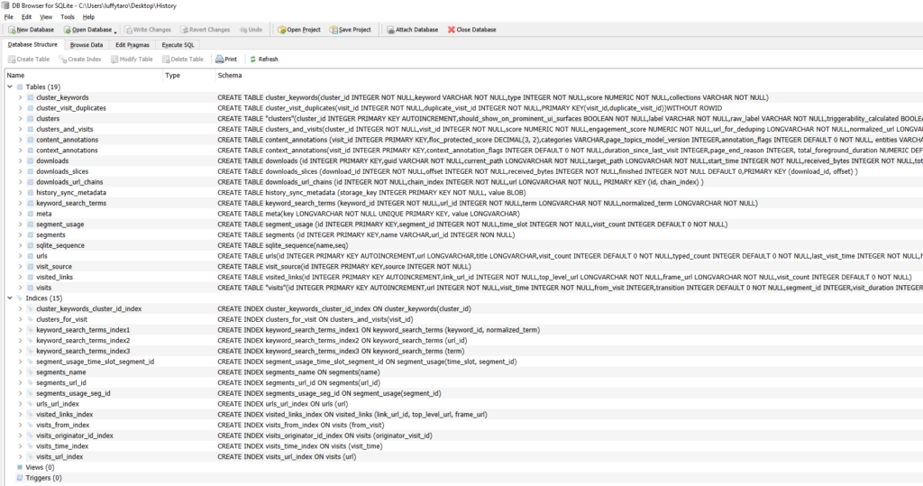 Browser History Extraction in Windows